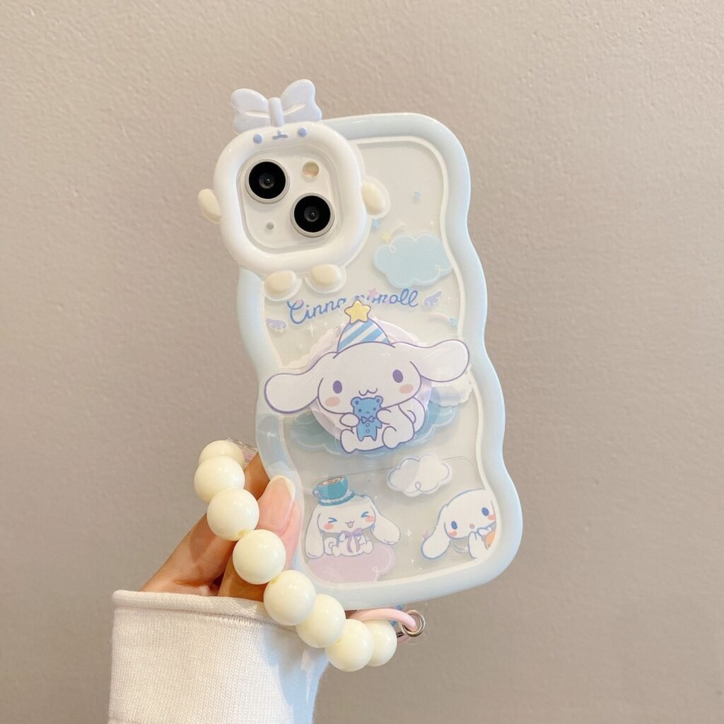 Kawaii Sanrio Cinnamoroll Pop Socket iPhone Case with Keychain ...